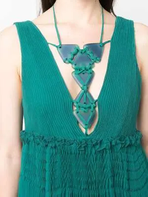 Alberta Ferretti V-neck Silk Dress