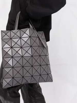 Issey Miyake Geometric Panelled Tote - Grey