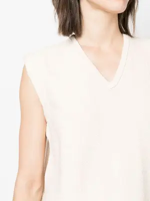 JIL SANDER Fringed V-neck Top