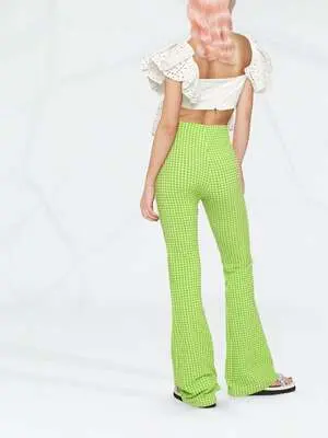 MSGM Check-pattern Flared Trousers