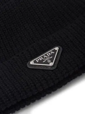 Prada Wool-cashmere Beanie - Black