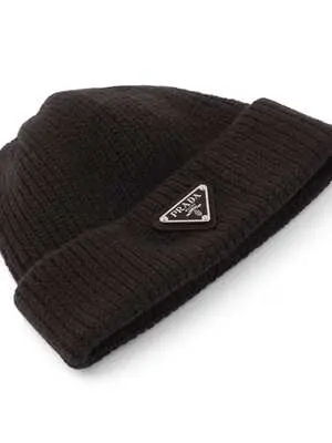Prada Wool-cashmere Beanie - Black