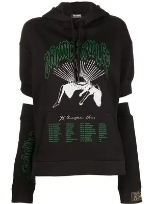 Raf Simons Grimrawler-print Hoodie - Black