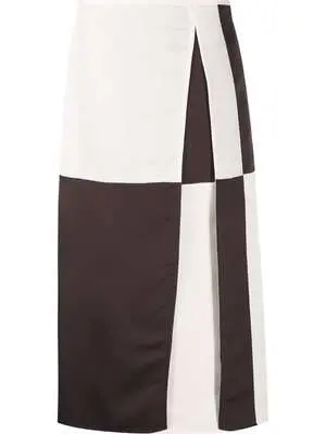 JIL SANDER Colour-block Midi Skirt - Neutrals