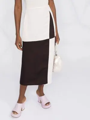 JIL SANDER Colour-block Midi Skirt