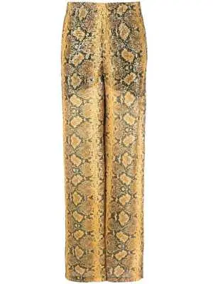 Gcds Snakeskin Print Trousers - Yellow