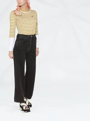 Play Comme Des Garcon Striped Long-sleeved T-shirt - Green