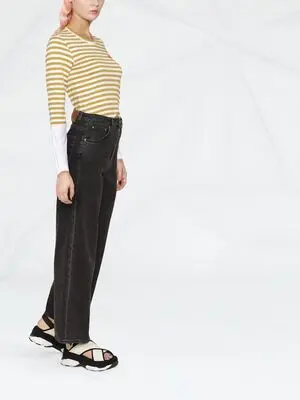Play Comme Des Garcon Striped Long-sleeved T-shirt - Green