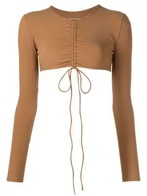 Christopher Esber Ruched Long-sleeve Top - Brown