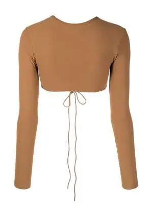 Christopher Esber Ruched Long-sleeve Top - Brown