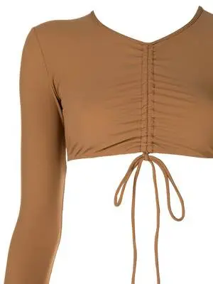 Christopher Esber Ruched Long-sleeve Top - Brown