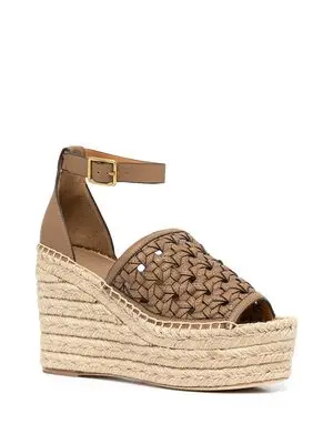 Tory Burch Basketweave Espadrille Wedges