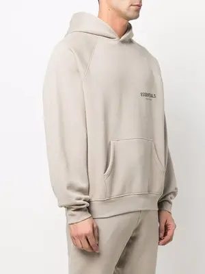 Fear Of God Logo-print Hoodie - Neutrals