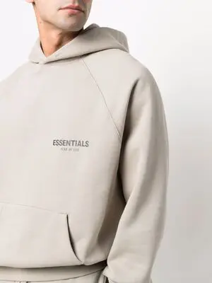 Fear Of God Logo-print Hoodie - Neutrals