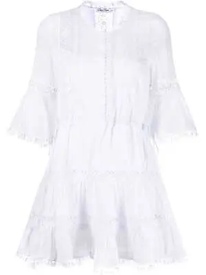 Charo Ruiz Ibiza Lace-detail Cotton Shirtdress - White