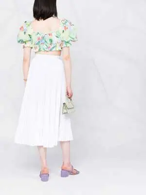 Charo Ruiz Ibiza Graphic-print Ruffled Crop Top