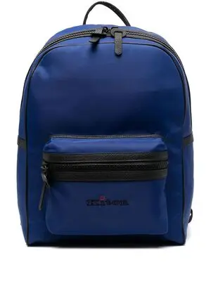 Kiton Logo-print Zip-up Backpack - Blue