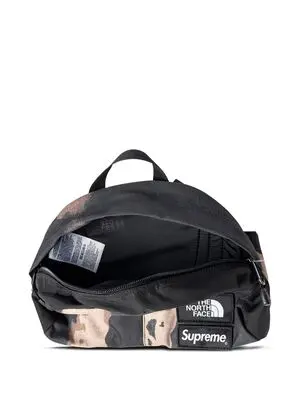 Supreme X The North Face Bleached Denim-print Roo Ii Bag - Brown