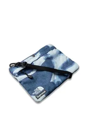 Supreme X The North Face Bleached Denim Print Shoulder Bag - Blue
