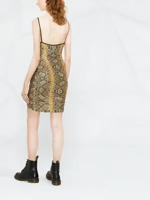 Gcds Snakeskin Print Mini Dress
