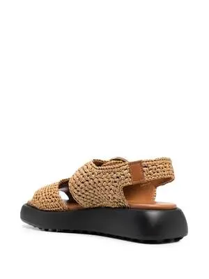 TOD'S Woven Raffia 45mm Sandals