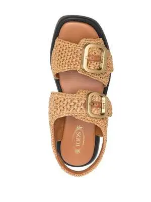 TOD'S Woven Raffia 45mm Sandals