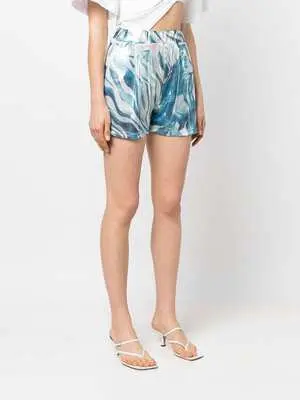 Alberta Ferretti Metallic Swirl Print Shorts