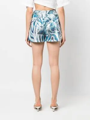 Alberta Ferretti Metallic Swirl Print Shorts