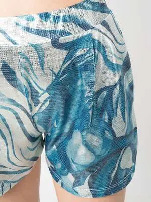 Alberta Ferretti Metallic Swirl Print Shorts