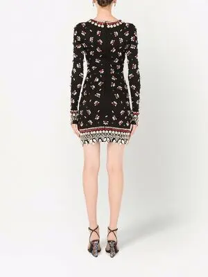 Dolce & Gabbana Embellished Long-sleeve Minidress