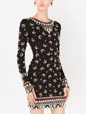 Dolce & Gabbana Embellished Long-sleeve Minidress