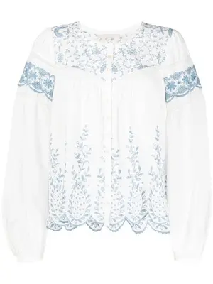 LoveShackFancy Embroidered Blouse
