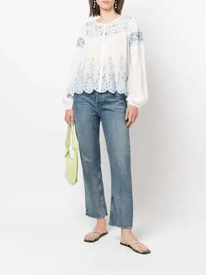 LoveShackFancy Embroidered Blouse