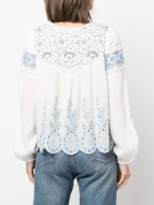LoveShackFancy Embroidered Blouse