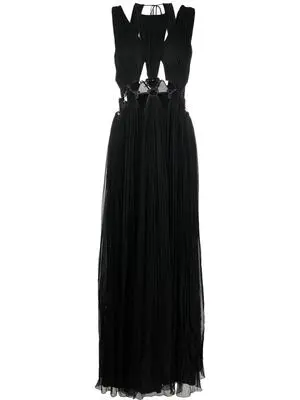 Alberta Ferretti Cut-out Halterneck Maxi Dress - Black