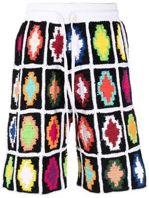 COUNTY OF MILAN Macramé Cross Track Shorts - Black