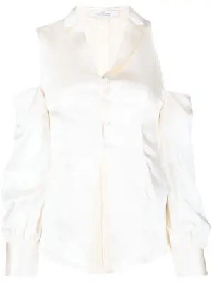 Rokh Cut-out Shoulder Blouse - White
