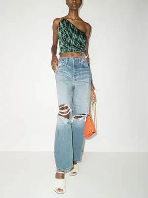 RE/DONE Ripped Straight-leg Jeans - Blue