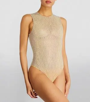 Stella McCartney Crystal Mesh Bodysuit