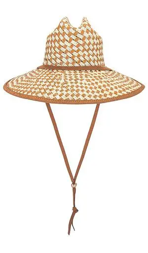 Lele Sadoughi Straw Checkered Hat In Tan