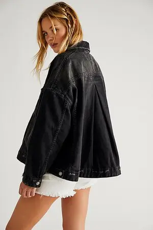 Free People Opal Swing Denim Jacket - Black