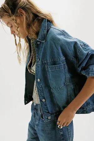 Free People We The Free Opal Swing Denim Jacket - Cowboy Romance