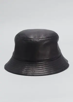 Loewe Loewe Fisherman Leather Bucket Hat Sand