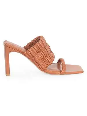 Simkhai Women's Felix Elastic Block-Heel Mules - Fossil  - Cinnamon