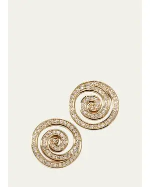 SYDNEY EVAN Yellow Gold Diamond Spiral Stud Earrings Yg