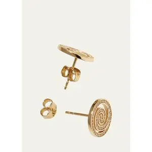 SYDNEY EVAN Yellow Gold Diamond Spiral Stud Earrings