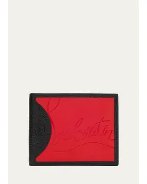 CHRISTIAN LOUBOUTIN Coolcard Two-tone Leather Wallet - Black