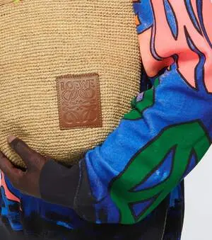 Loewe Slit Mini Raffia Tote