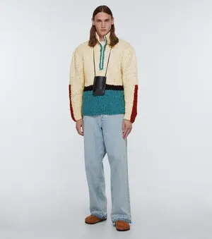 THE ELDER STATESMAN Block 'n Spiral Bouclé Sweater