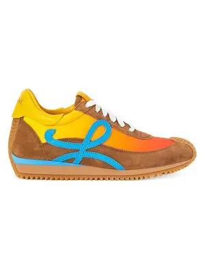 Loewe Men's Flow Runner Logo Sneakers - Blue Tan  Blue Tan-0